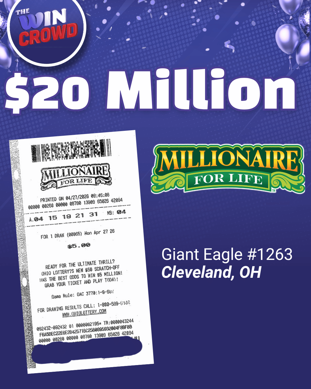 $18 million jackpot claimed in Ohio Lottery game